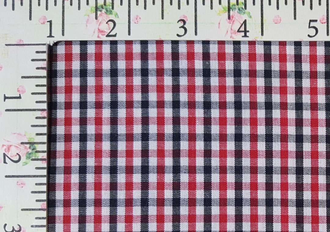 Red and Black Check Fabric – #T14 Black Red Tattersall Black Red ...