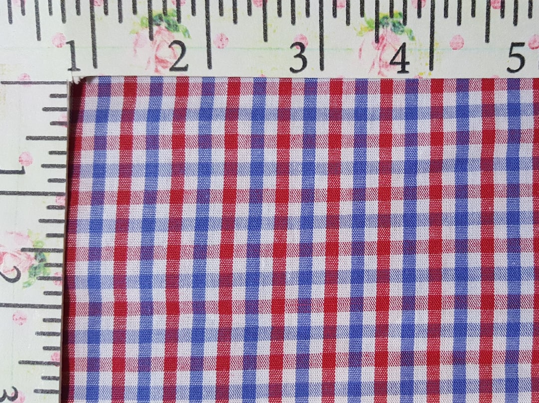 Red and Blue Check Fabric – #T13 Red Blue Tattersall Blue Red Tricheck ...