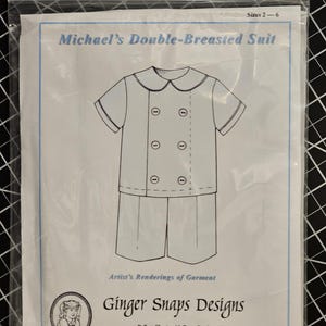 Michael's Double-breasted Suit Ginger Snaps Designs Sizes 26 - Etsy