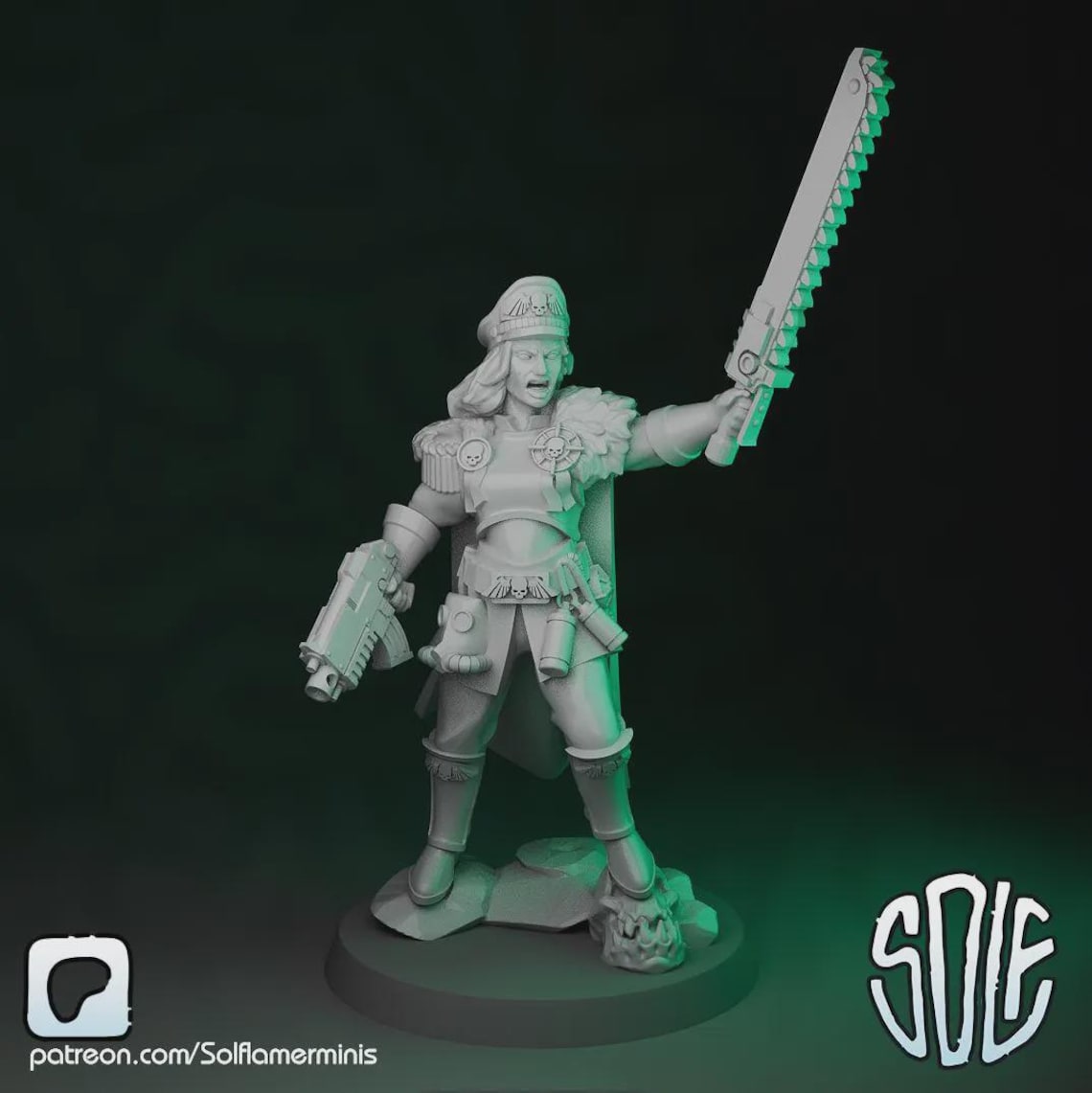Grimdark Female Commissar Guard Model Tabletop Sci Fi Wargaming ...