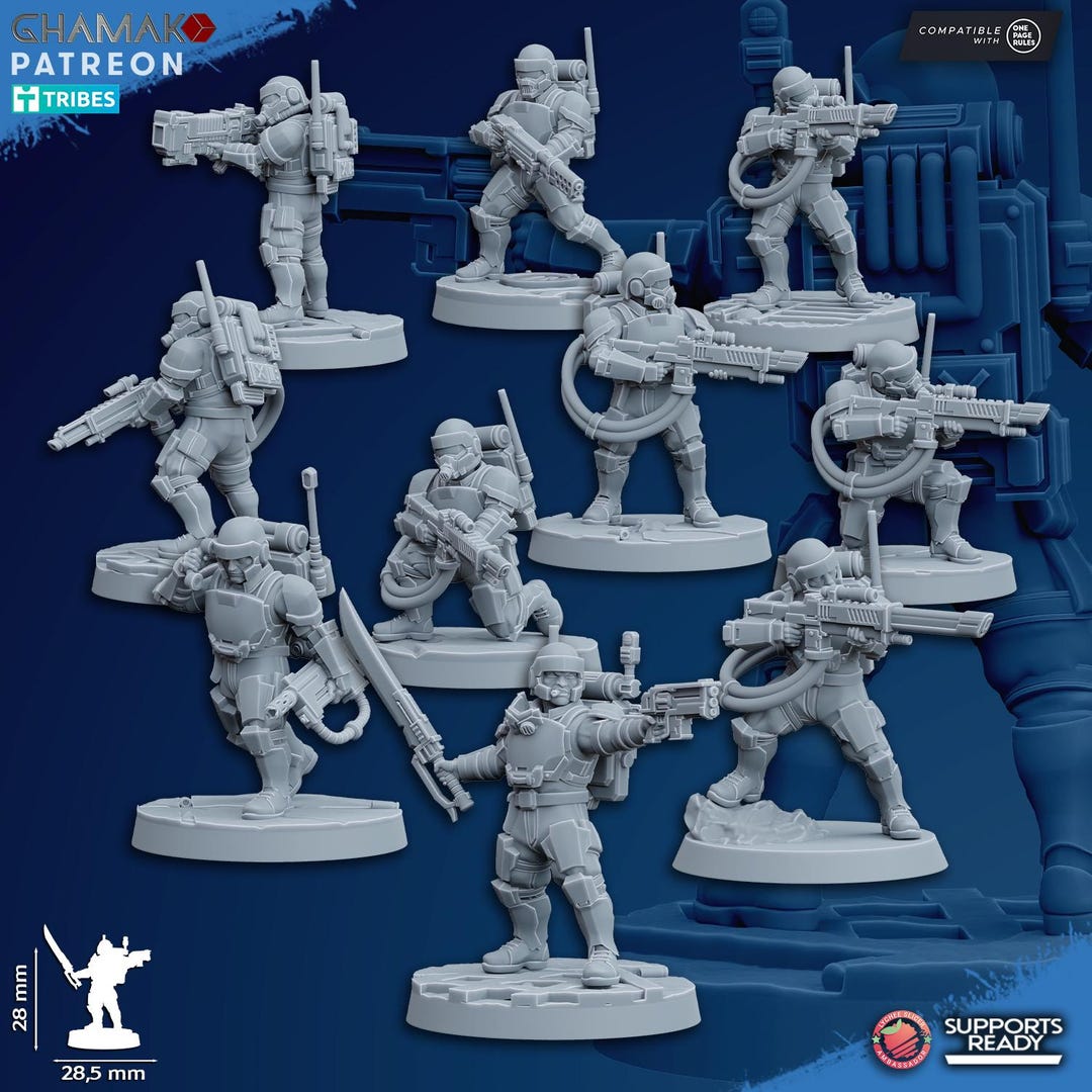 Freedom Grenadiers - 3D Resin Printed Miniatures Tabletop Sci Fi ...