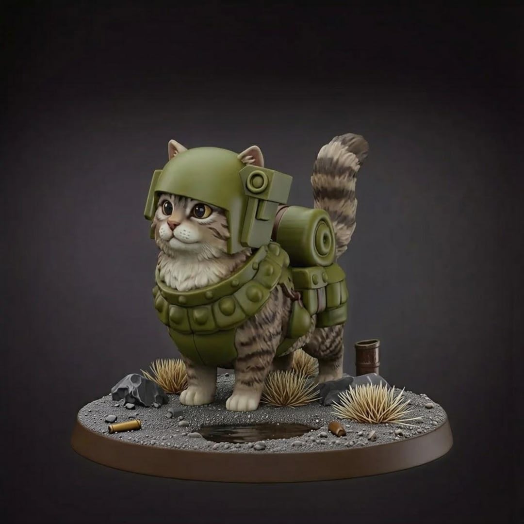 Grimdark Cat Guard Model Gift Tabletop Sci Fi Wargaming Proxy - Etsy