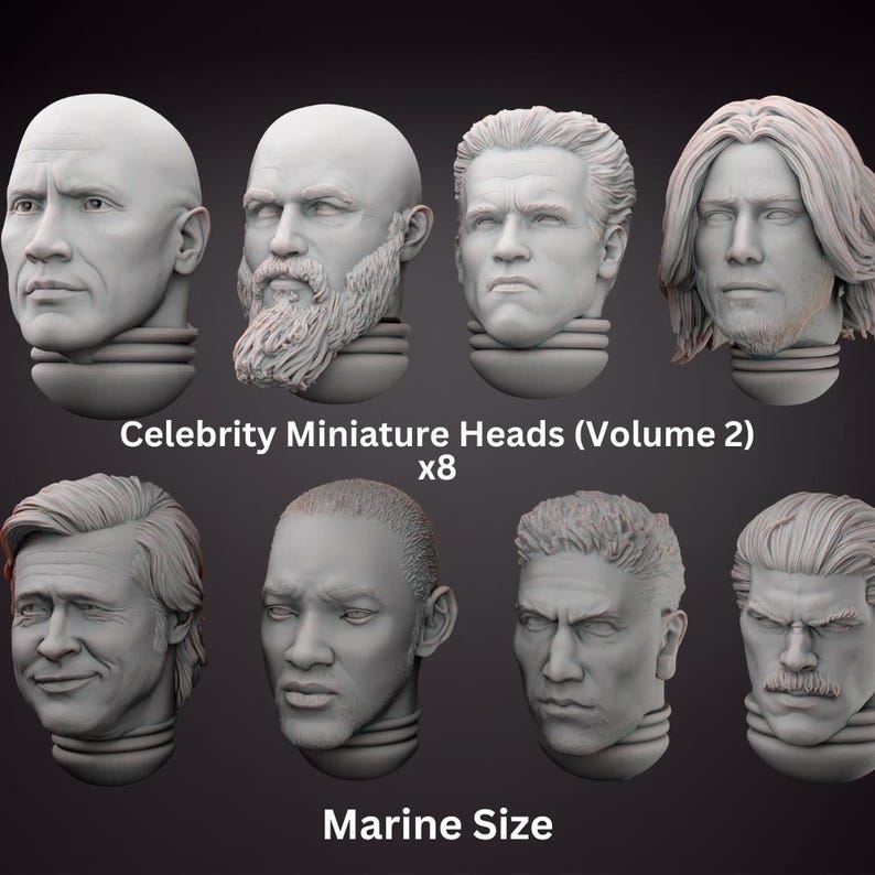 Celebrity Space Solider Heads Tabletop Sci Fi Miniature Wargaming Proxy ...