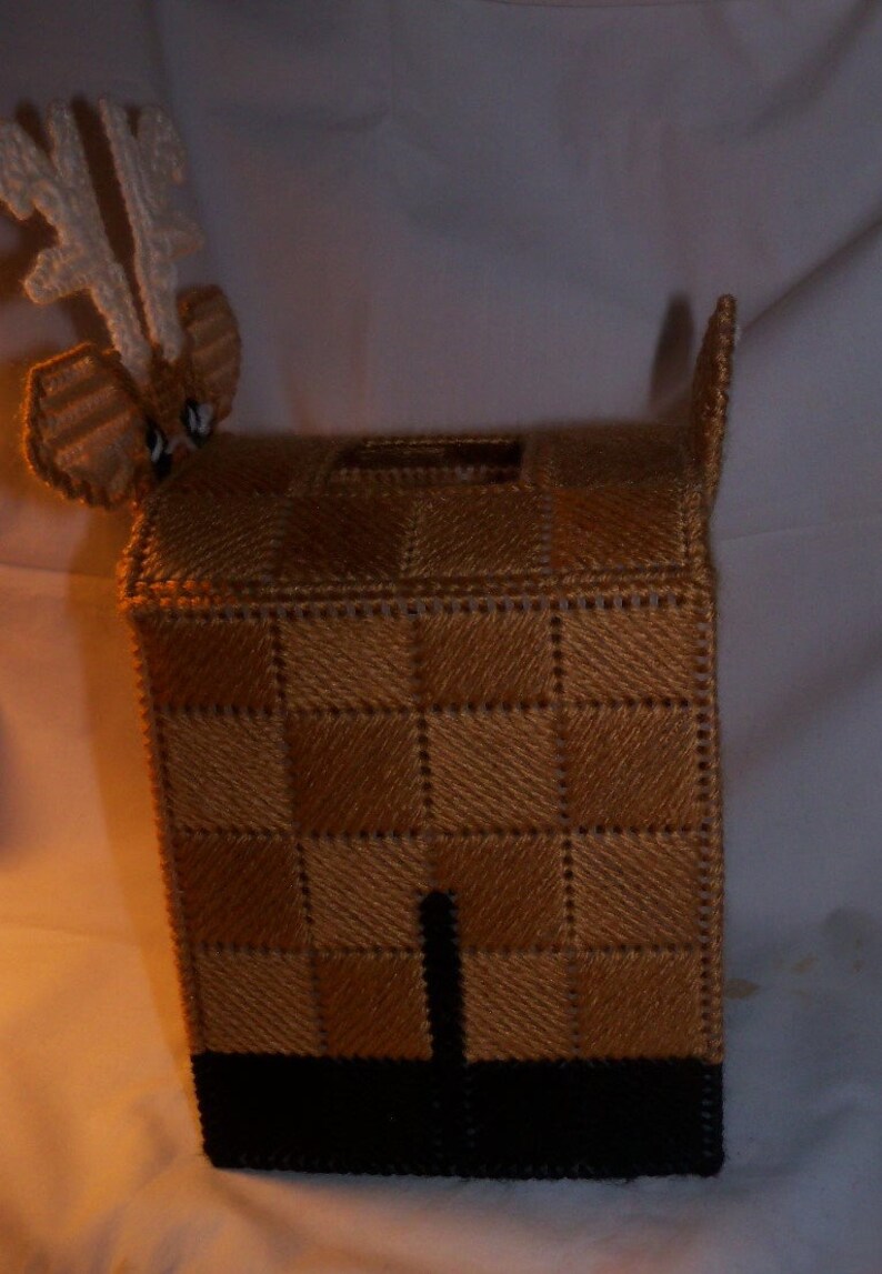 Handmade Plastic Canvas Rudolph Tissue Box Cover - Etsy