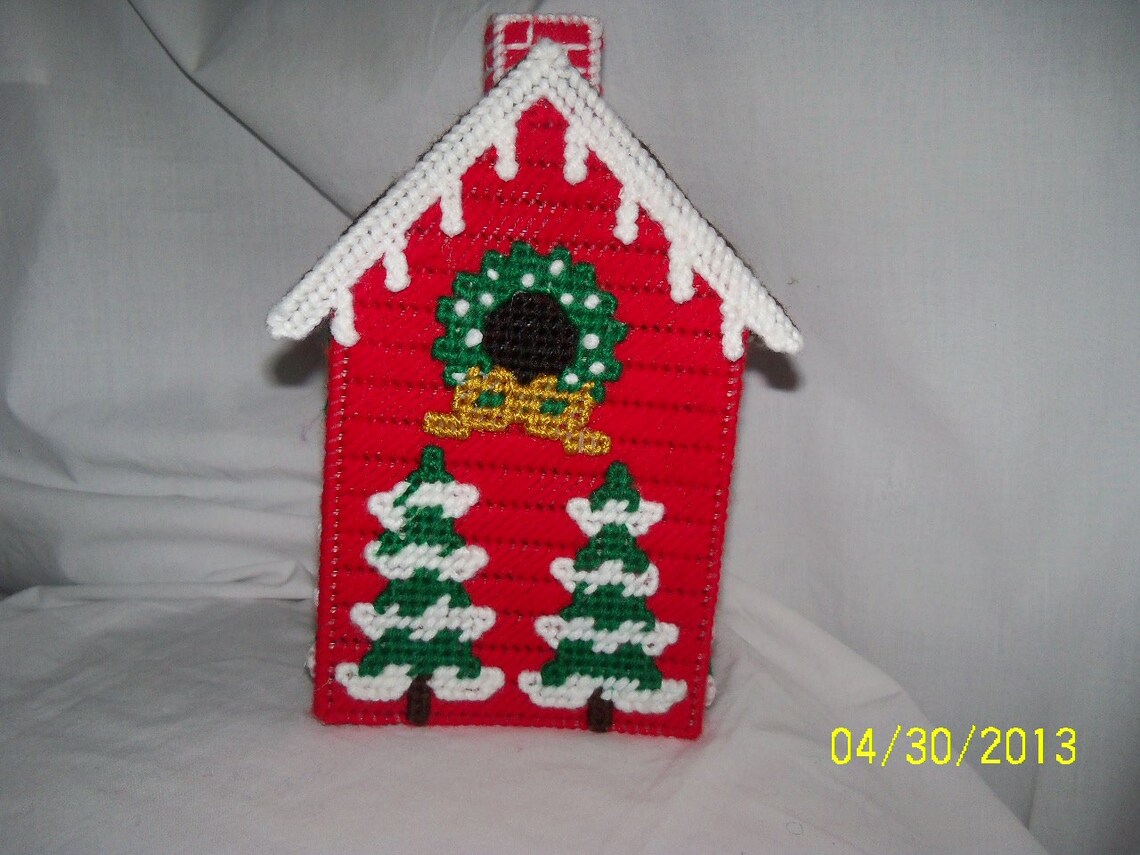Christmas Holiday Birdhouse Tissue Box Cover - Etsy