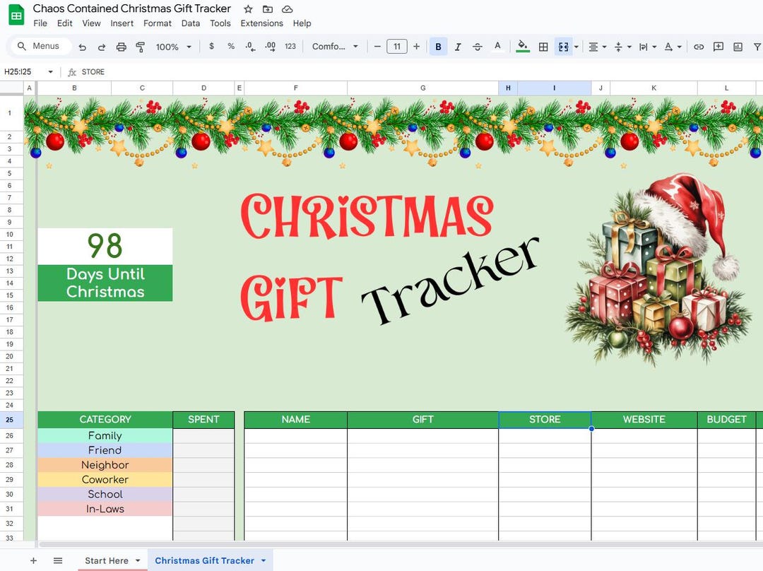Christmas Gift Tracker Printable | Holiday Shopping List, Budget ...