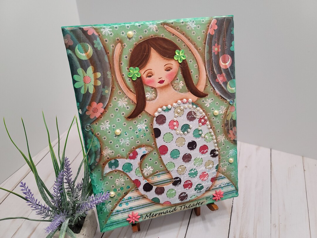 Mermaid Wall Art Mermaid Theater Crustacean Core Mixed - Etsy
