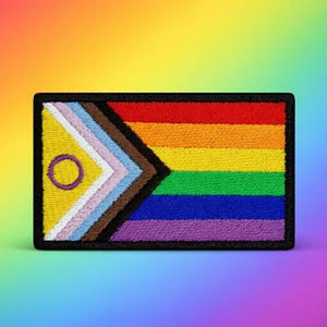 Inclusive Progress Pride Rainbow Flag Patch – Iron-on / Velcro LGBTQ+ Embroidered Badge - Etsy