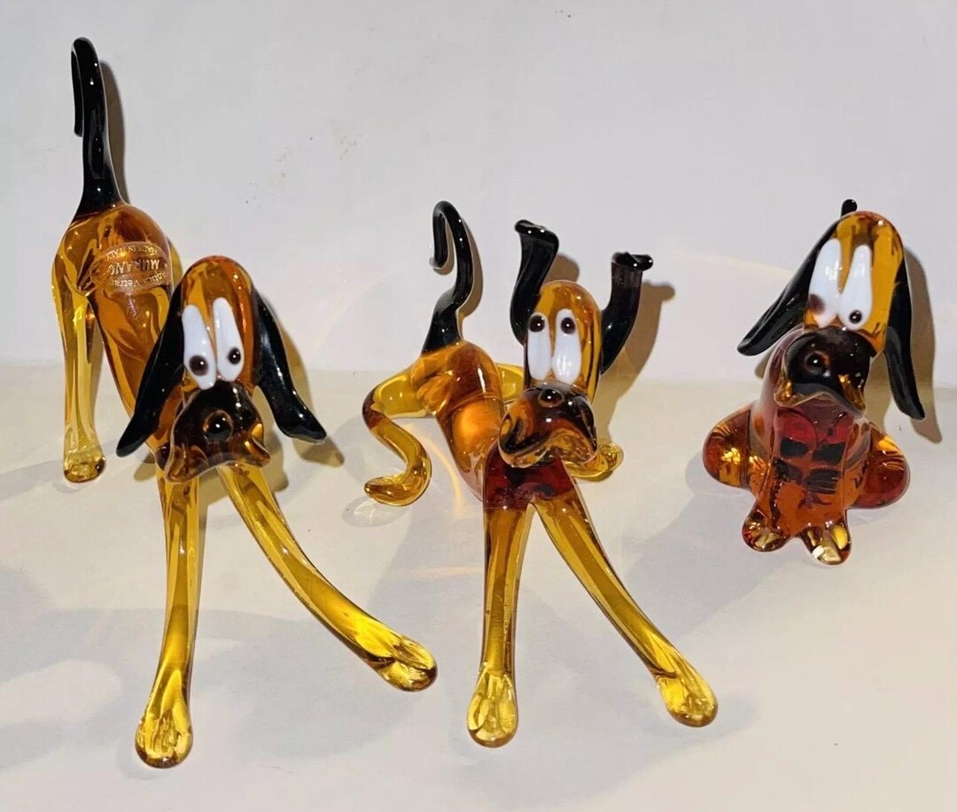 Authentic Murano Pluto Three Dog Figurines Ornaments - Etsy