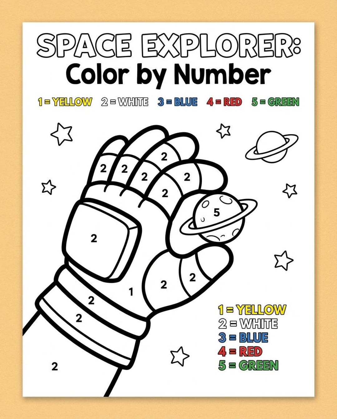 Astronaut Color by Number Planets Creative Space Scenes Space Friends ...