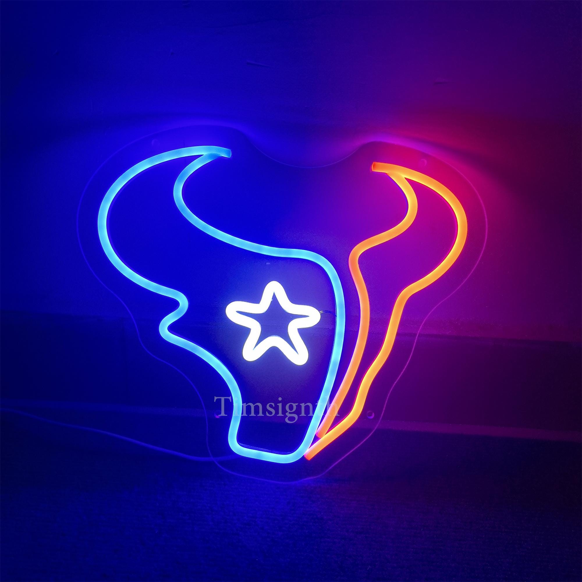 Custom Houston Texans Football Team Neon Sign, Game Room Decor - Etsy
