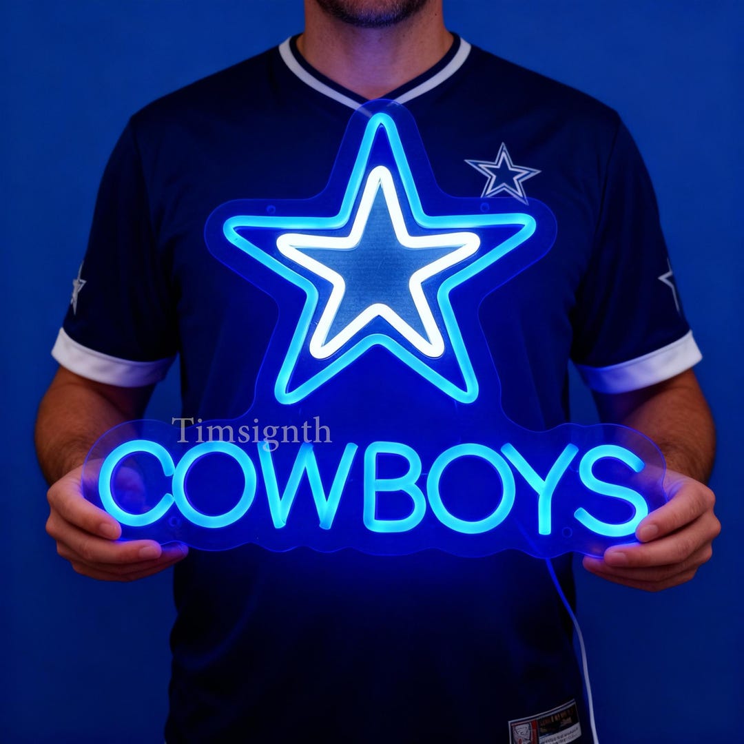 Handmade Dallas Cowboys LED Neon Sign, Sports Man Cave Decor - Etsy