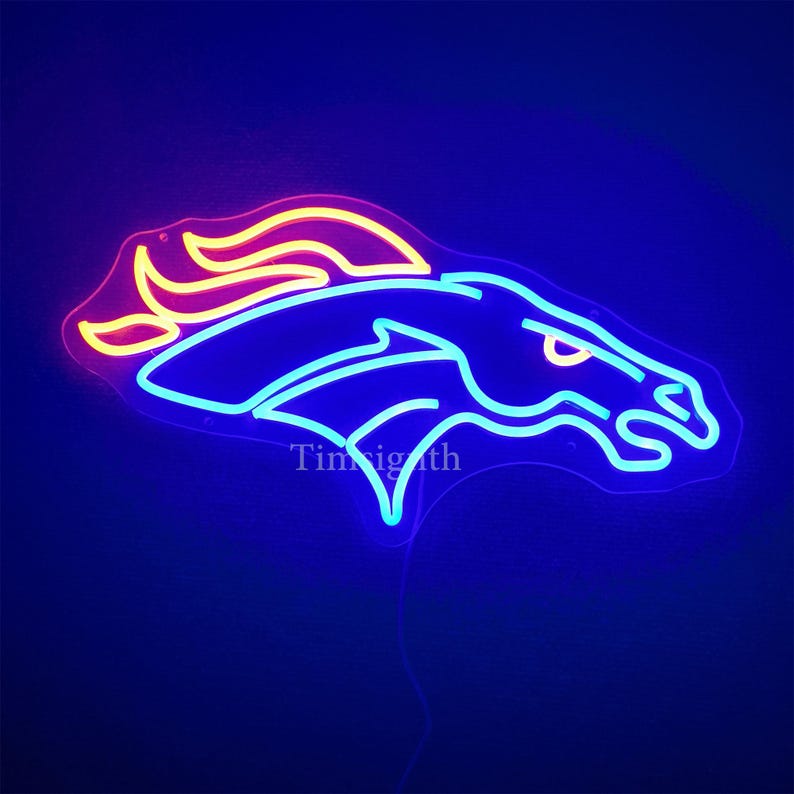 Denver Broncos Neon Sign, Custom Football Team Light, Man Cave Decor - Etsy