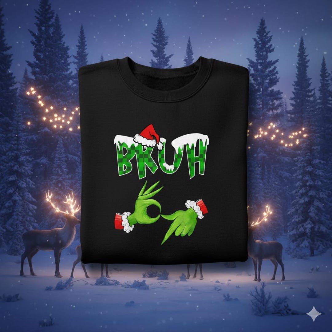 Lustiger Weihnachten Grinch Bruh PNG, Sublimationsdesign (digitaler ...