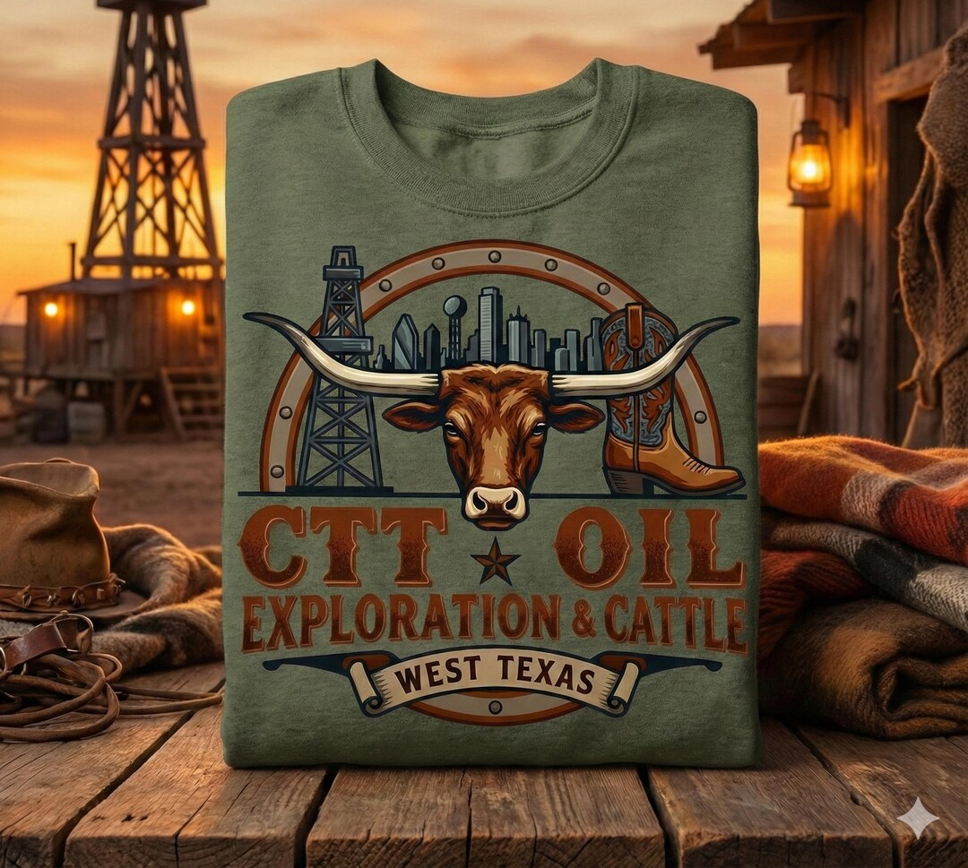 West Texas Oilfield Design | Longhorn, Cowboy Boot PNG (digital ...