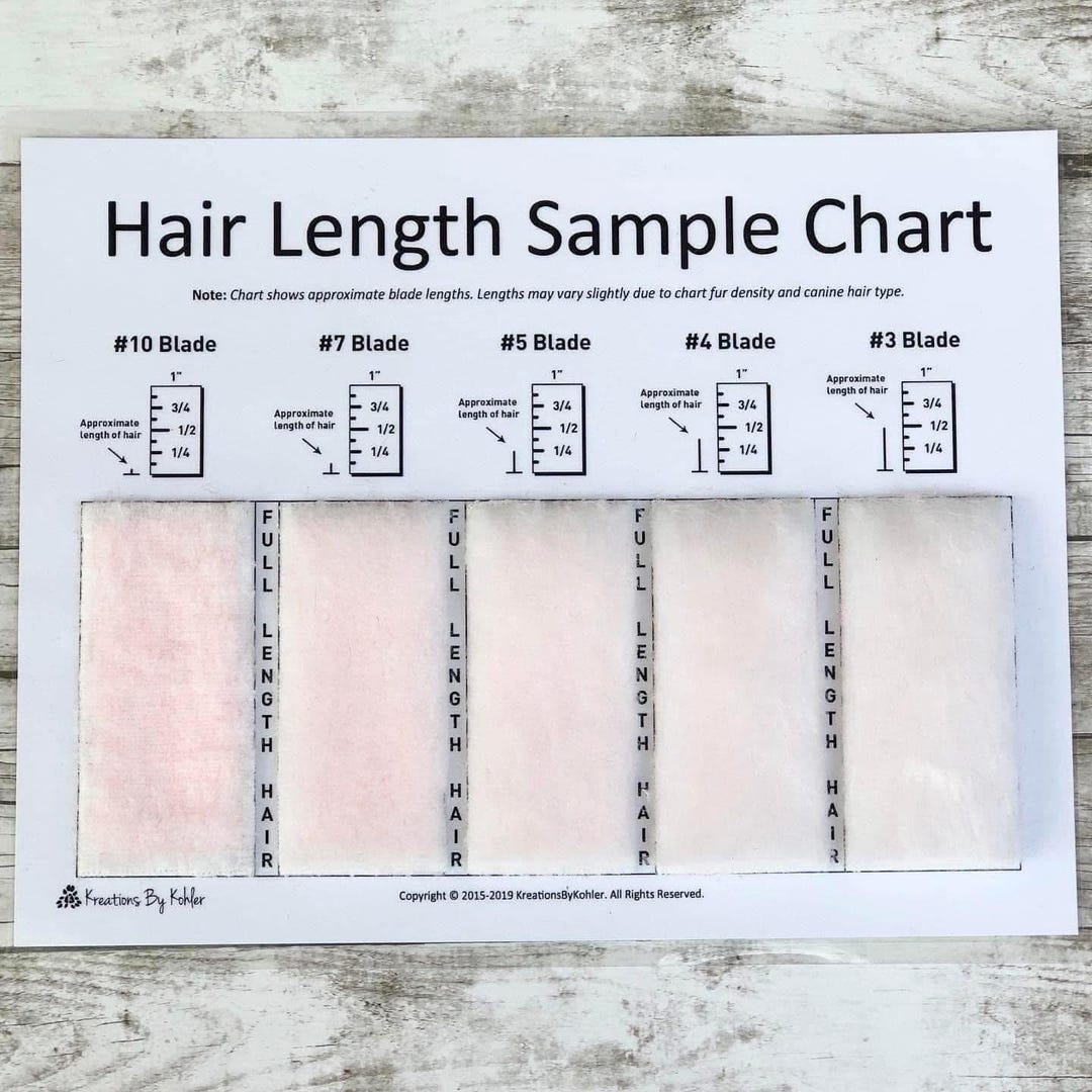 Shave Blade Sample Chart for Dog Grooming Salons - Etsy