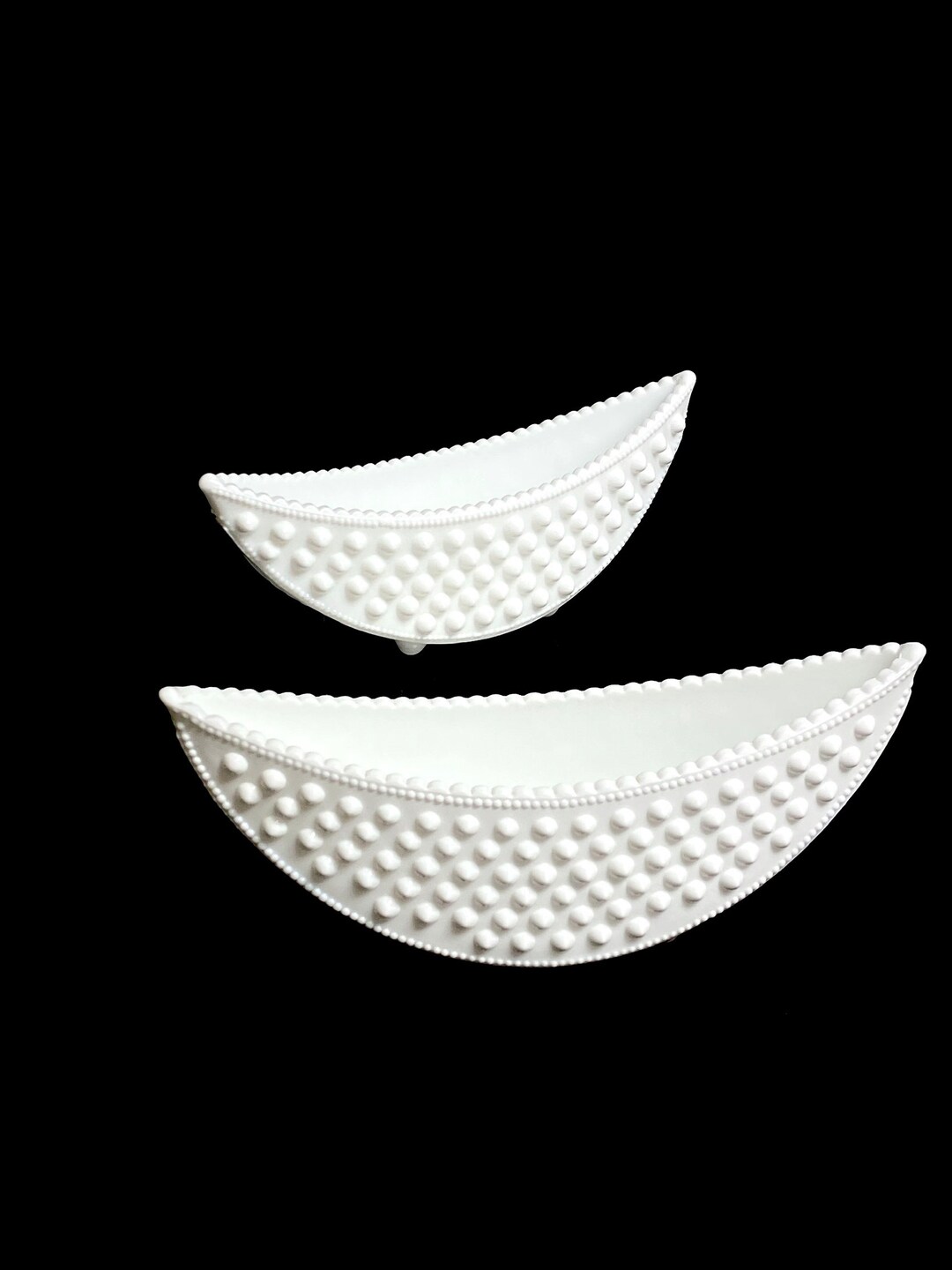 Fenton Planter Crescent White Hobnail Set of Two Succulent - Etsy