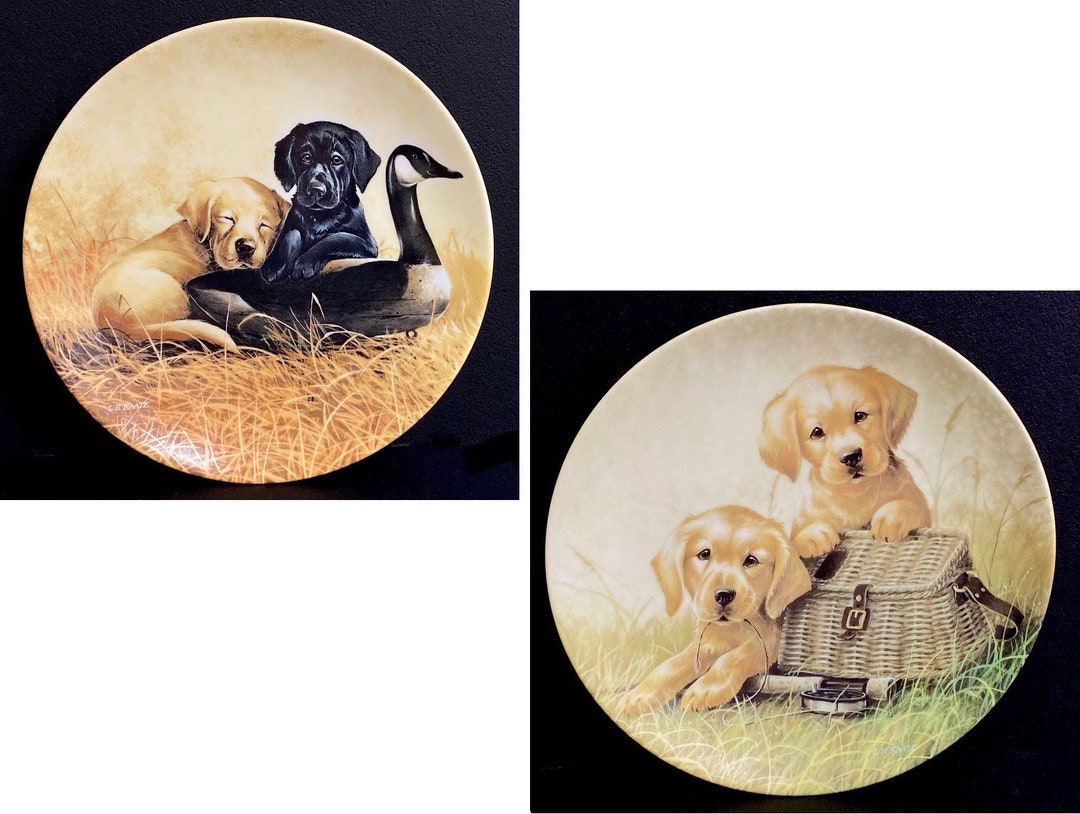 Knowles Puppy Plates Lynn Kaatz Labrador Retriever Ltd Edition Hunting ...