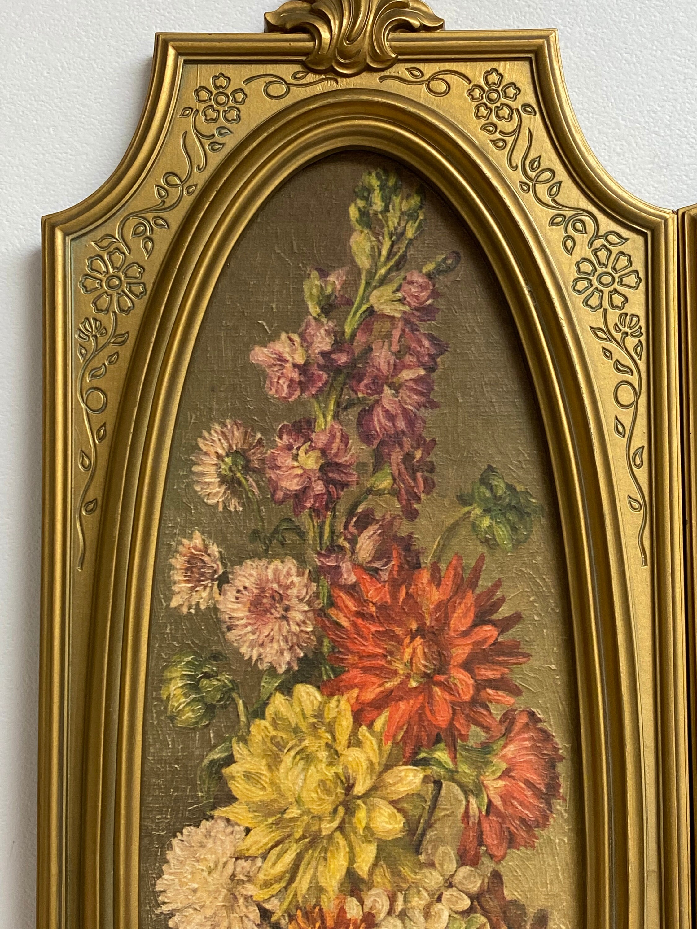 Cecil Rubio Floral Framed Wall Prints Still Life Boho MCM Syroco Dart ...