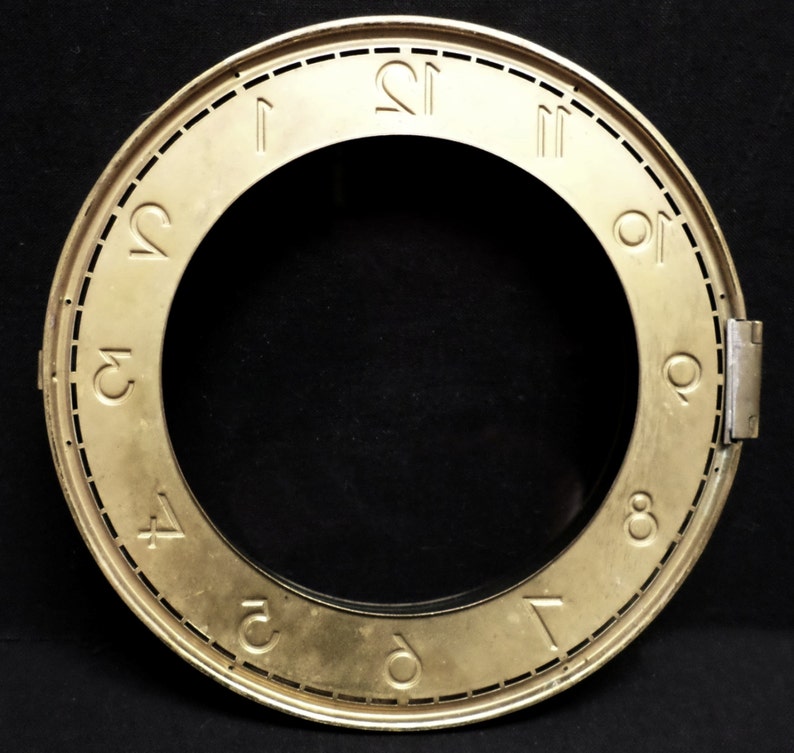 Clock Face Convex Glass Open Face Hinged Brass Clock Picture Frame Dial ...