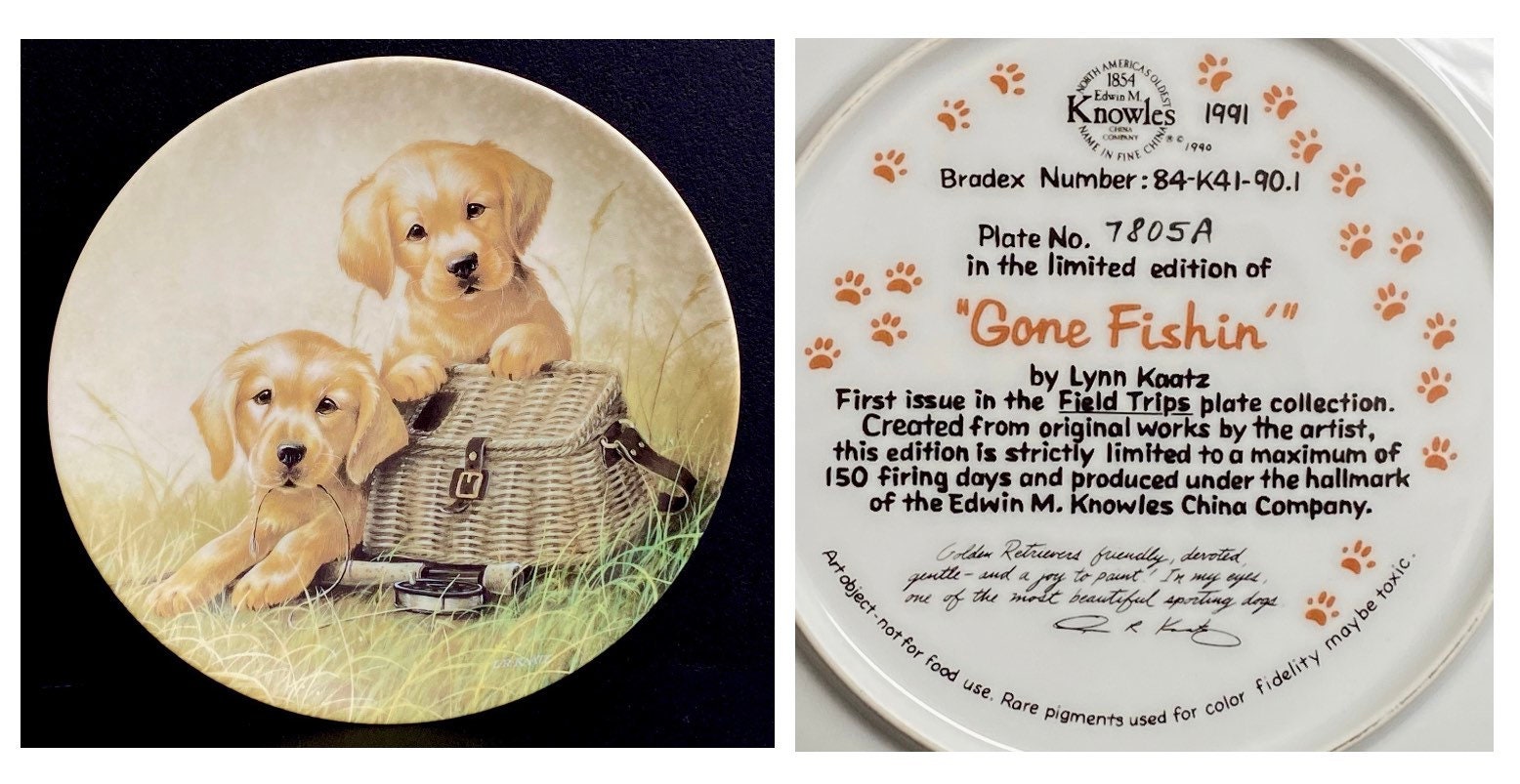 Knowles Puppy Plates Lynn Kaatz Labrador Retriever Ltd Edition Hunting ...