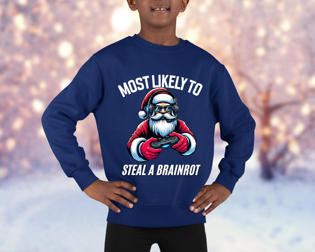 Kids Steal a Brainrot Gamer Christmas Jumper: Xmas Santa Boys and Girls ...