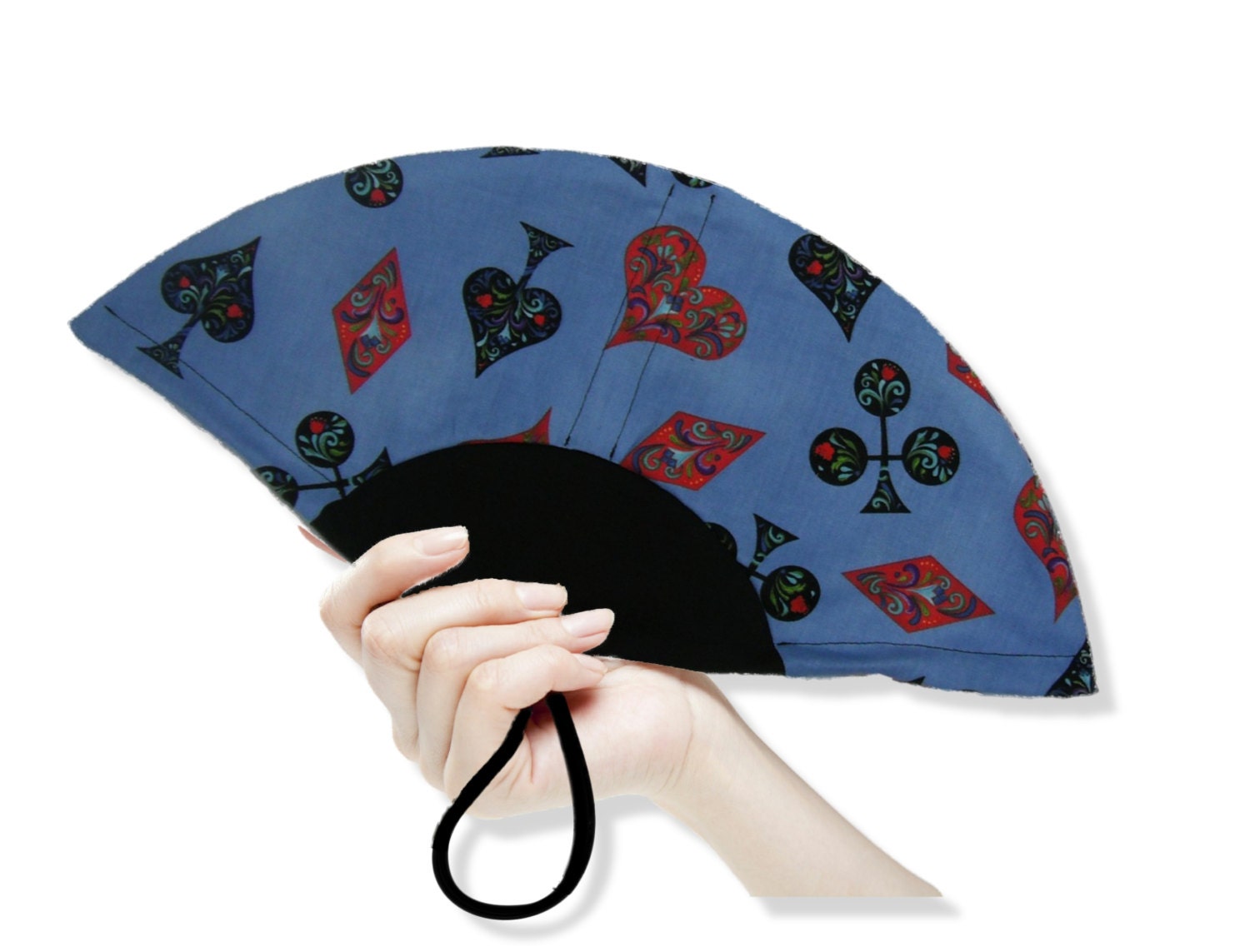 Washable Hand Held Fan Playing Card Suits - Traditional Style - Etsy