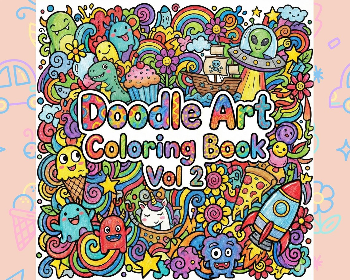 Doodle Art Coloring Pages Vol 2 | Fun Illustrations for Adults and Kids ...