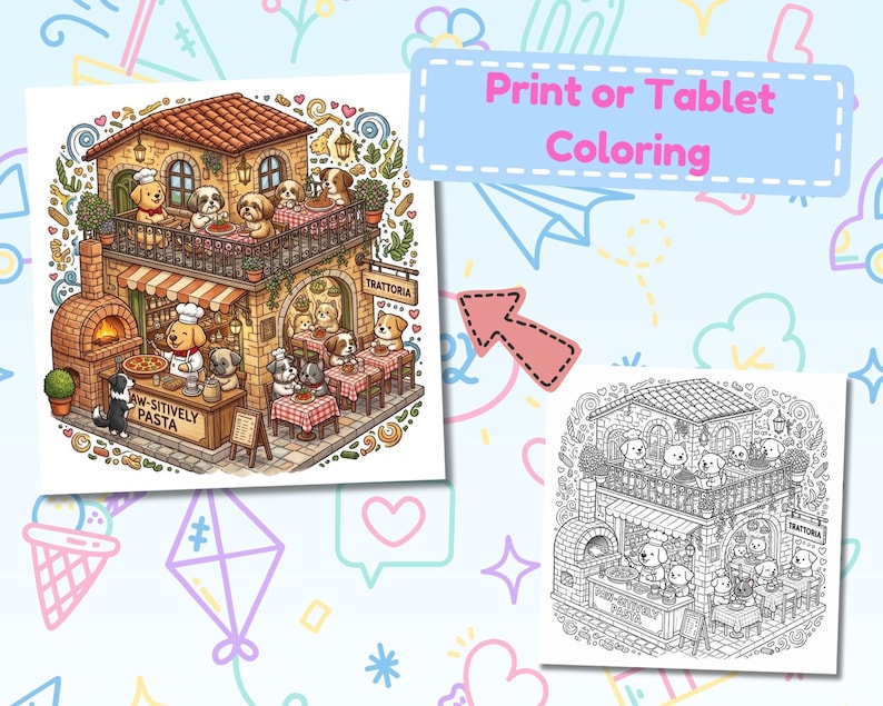 Doodle Restaurant Coloring Book Vol. 2 | Fun Food Illustrations ...