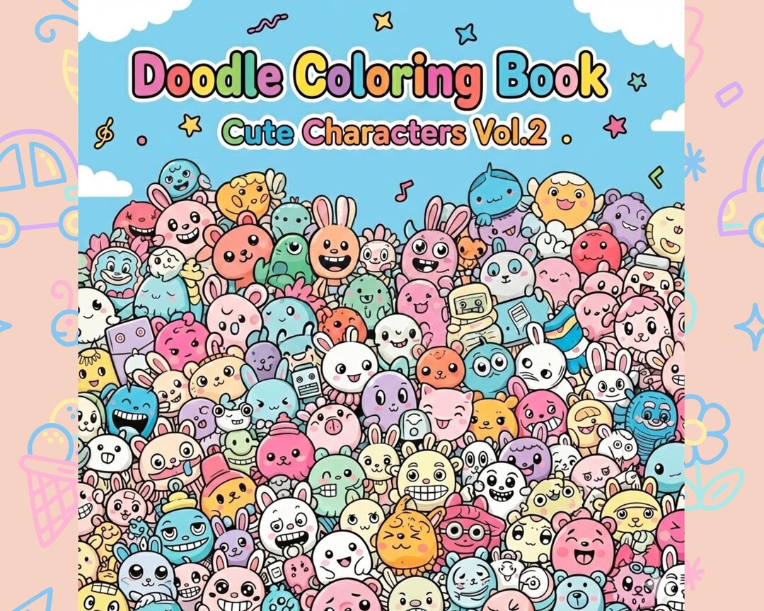 Characters Doodle Coloring Book Vol.2 | Fun Illustrations (printable ...