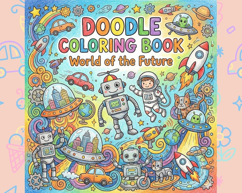 World of the Future Doodle Coloring Book : Fun Illustrations for Adults ...