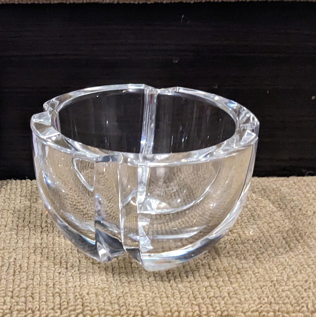 Crystal Bowl Art Glass Modern Geometric Display Piece MCM - Etsy