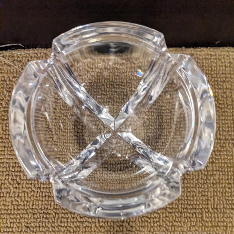 Crystal Bowl Art Glass Modern Geometric Display Piece MCM - Etsy
