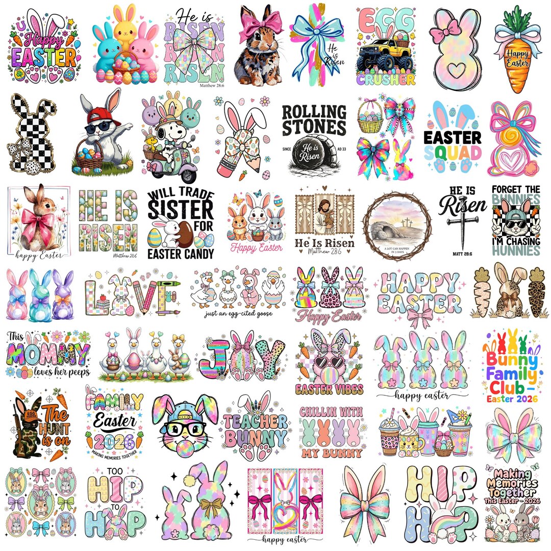 50 Easter Mega Bundle Png, Easter Png Bundle, Christian Easter Png ...