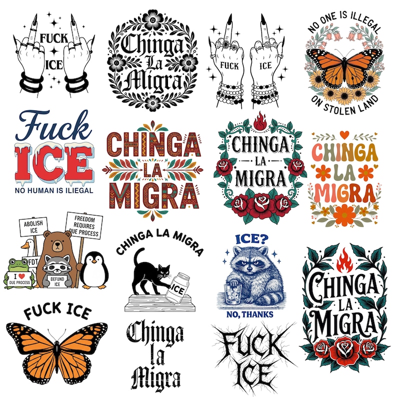Anti ICE PNG, Chinga La Migra Png, Funny Political Shirts Png, Pro ...