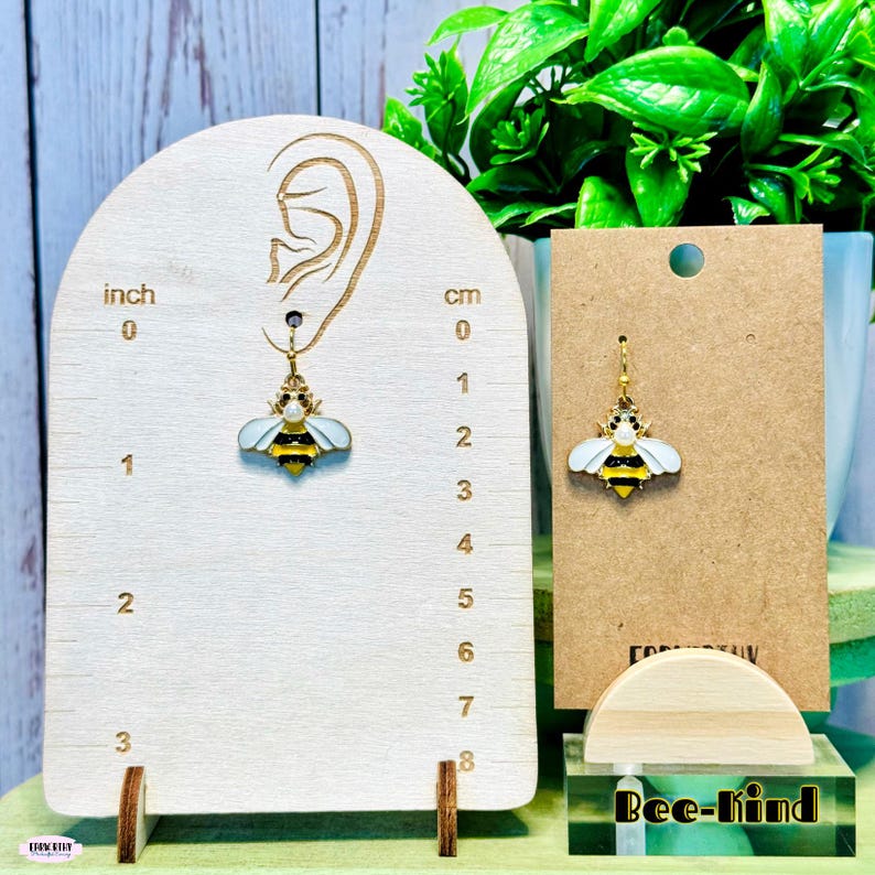 Bee Kind Collection: Handmade Gold Bee Earrings , Hypoallergenic Hooks ...