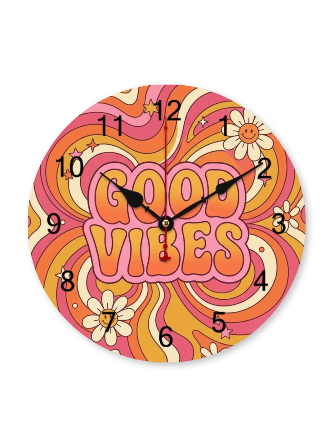 Retro Groovy 70s Wall Clock, Vintage Flower Power Design - Etsy