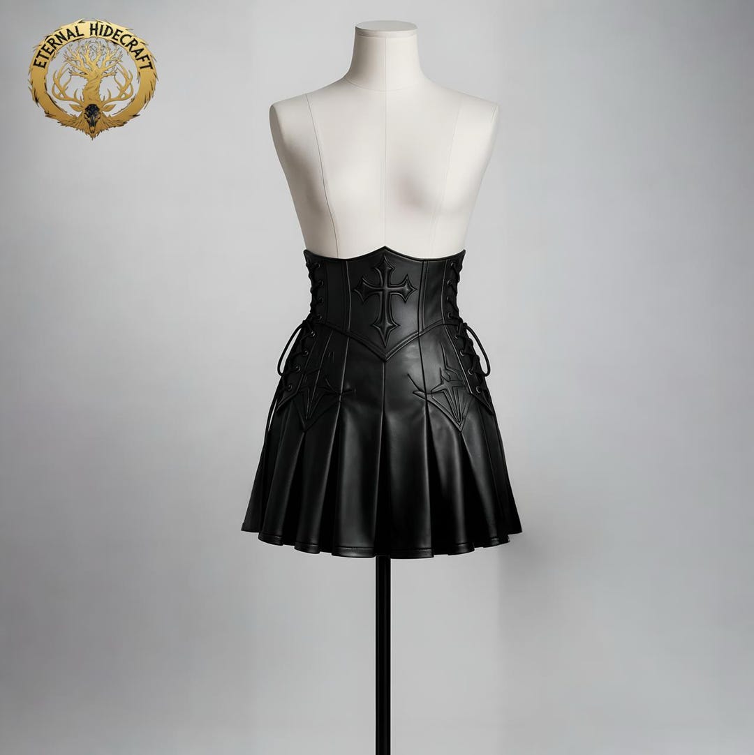 Gothic Cross Corset Skirt by Eternal Hidecraft | Women's Skirt ...