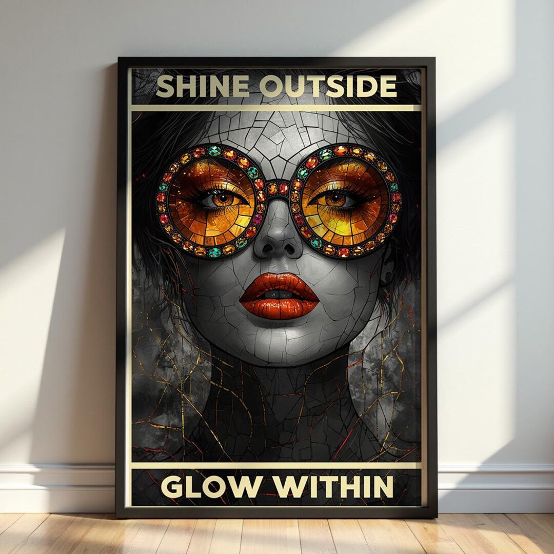 Stained Glass Woman Art Print – Inspirational Quote Poster (digital ...