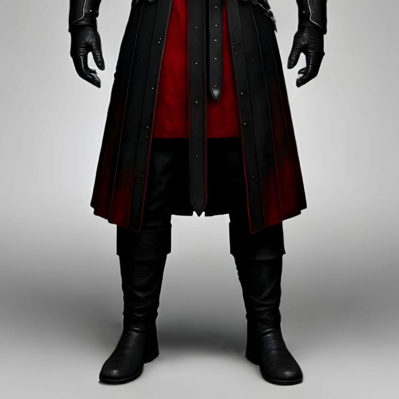 Dark Knight Leather Armor Coat Medieval Fantasy Costume Genuine LARP ...