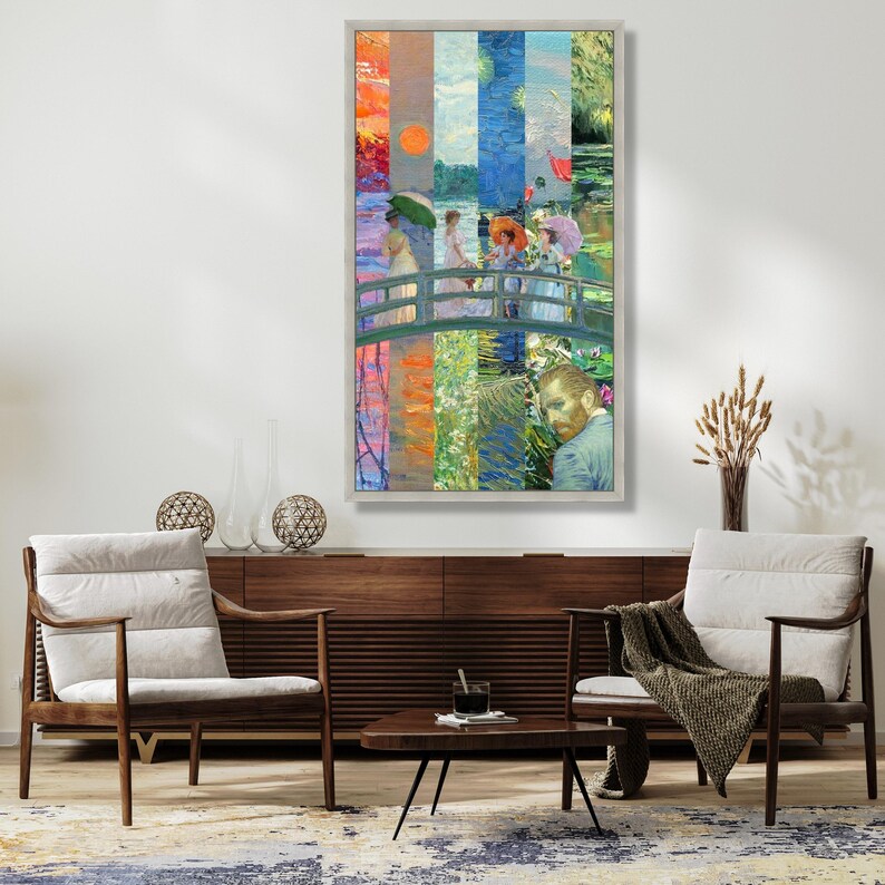 Impressionist Masters Collage Canvas, Claude Monet & Vincent Van Gogh ...
