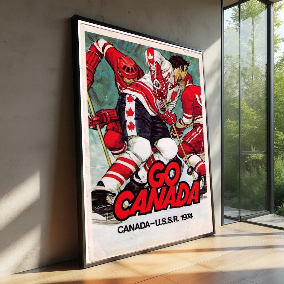 Vintage 1974 Canada Vs USSR Hockey Canvas, Retro Sports Wall Art, Ice ...