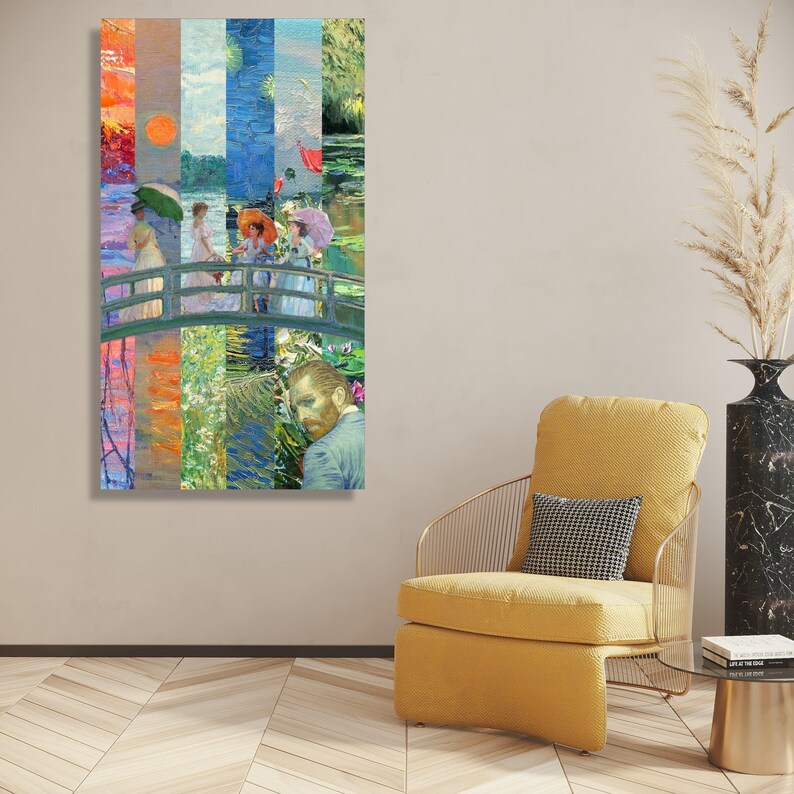 Impressionist Masters Collage Canvas, Claude Monet & Vincent Van Gogh ...