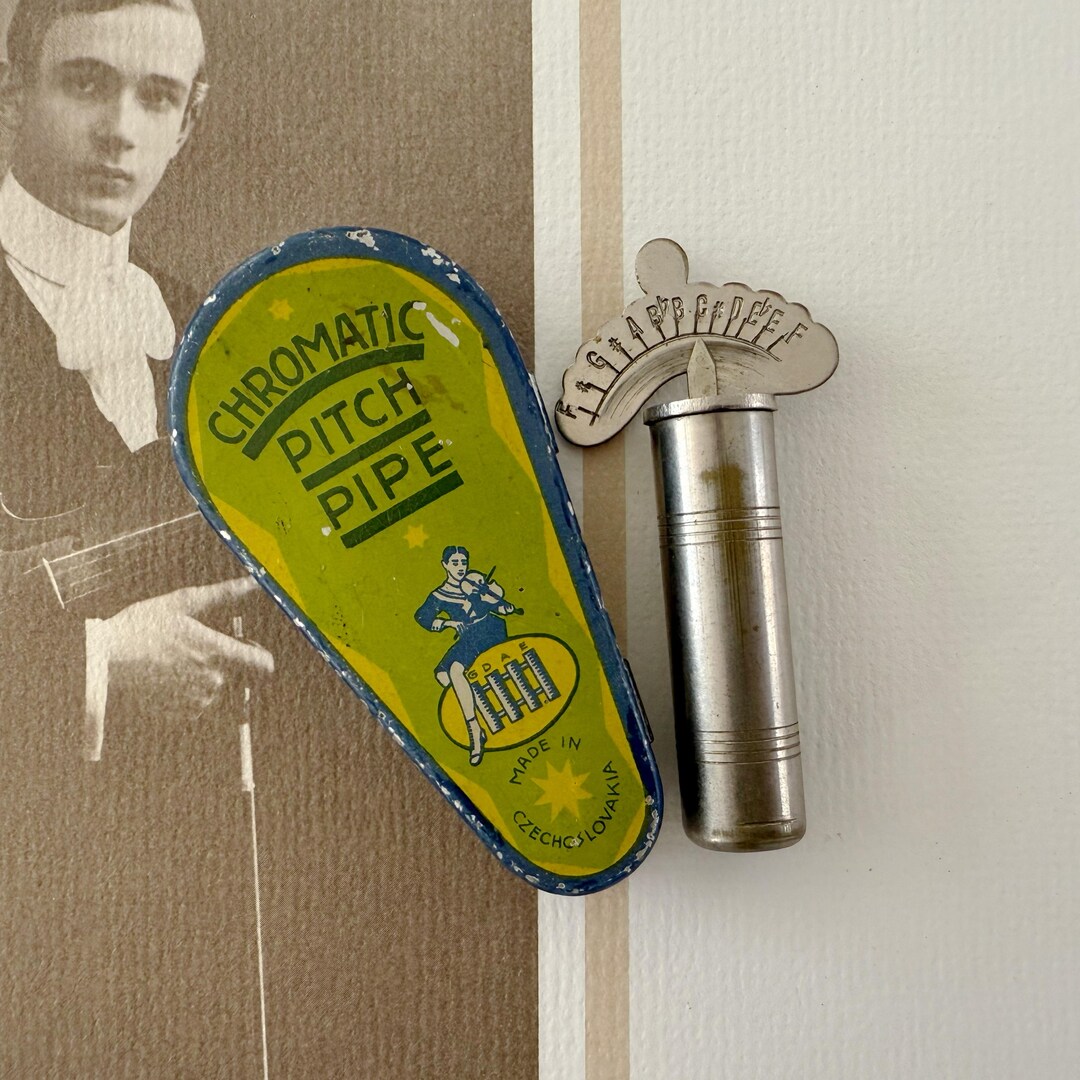 Antique Chromatic Variable Pitch Pipe | Tuning Key | Original Tin Case ...