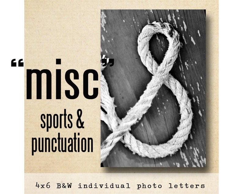 MISC Letter Sports Punctuation Alphabet Photography Black | Etsy