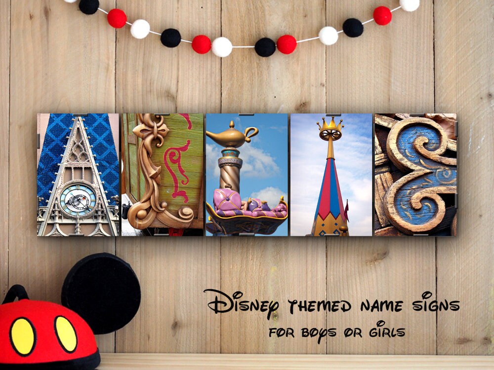 DISNEY THEMED Kids Name Sign in Alphabet Photography all | Etsy