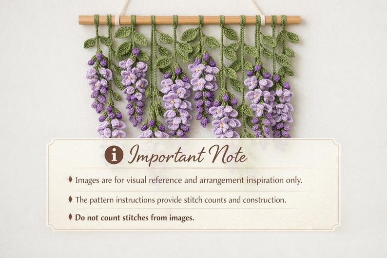Wisteria Crochet Pattern | Crochet Wall Hanging Decor | Floral Nursery ...