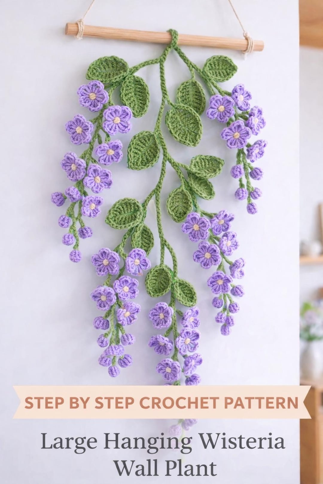 Wisteria Crochet Pattern | Crochet Wall Hanging Decor | Floral Nursery ...