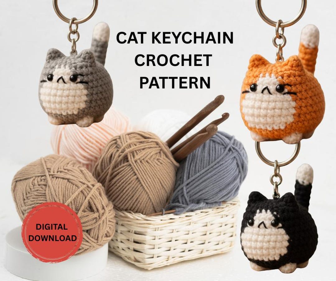 Amigurumi Cat Keychain Crochet Pattern | Beginner Friendly (PDF Pattern ...