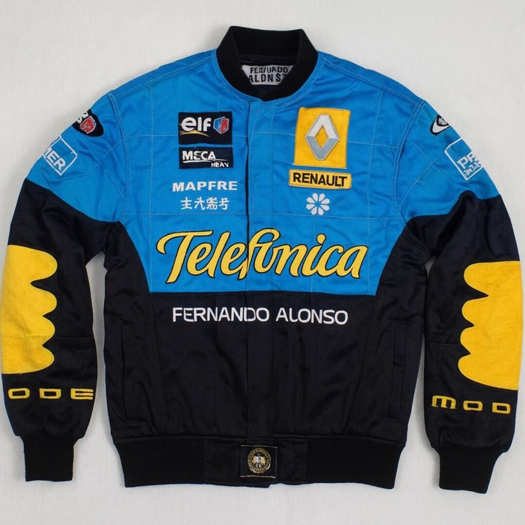 Renault Telefonica Racing Bomber Jacket – Blue & Yellow Motorsport ...